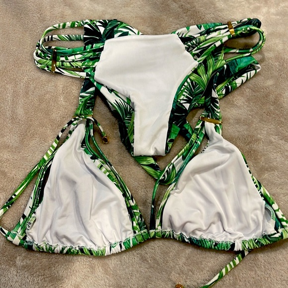 Lady Lux swimwear | Swim | Lady Lux Swimwear Strappy Two Piece In Palm ...
